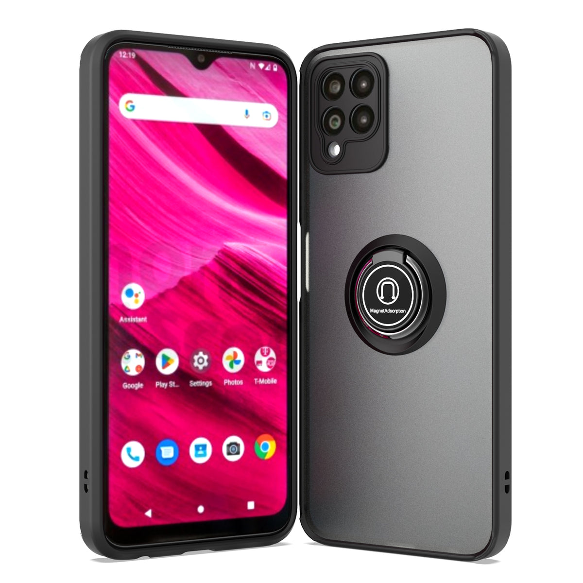 T-Mobile Revvl 6 Pro 5G Ring Case Clear Tinted Back Phone Cover ...